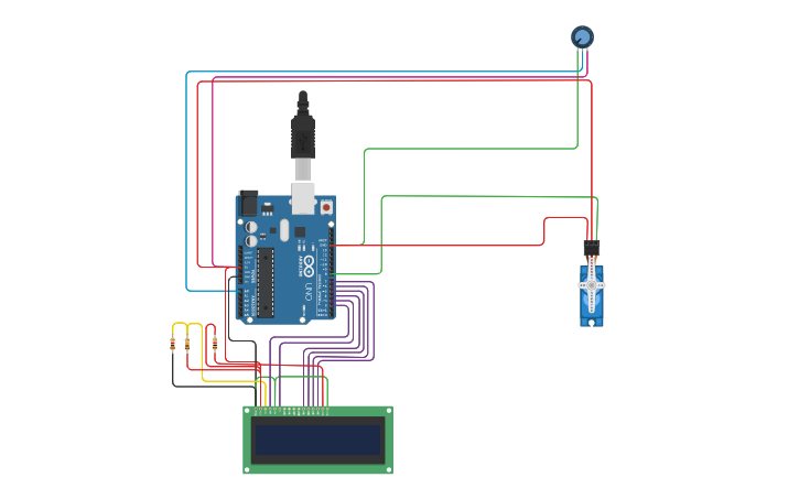Circuit design ex:2 servo motor | Tinkercad