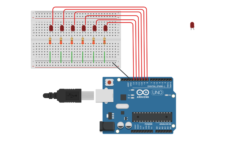 Circuit design A_5_Lauflicht | Tinkercad