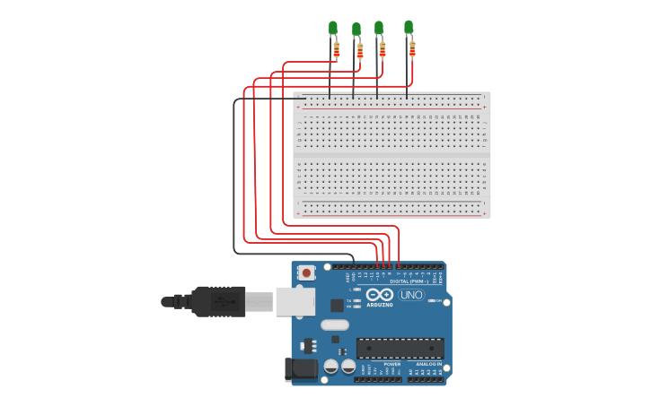 Circuit design Loop led - Tinkercad