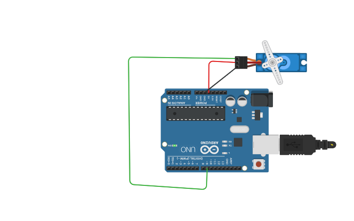 Circuit design servomotor - Tinkercad