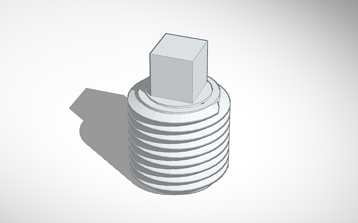 3D design 1/4"NPT square head pipe plug | Tinkercad