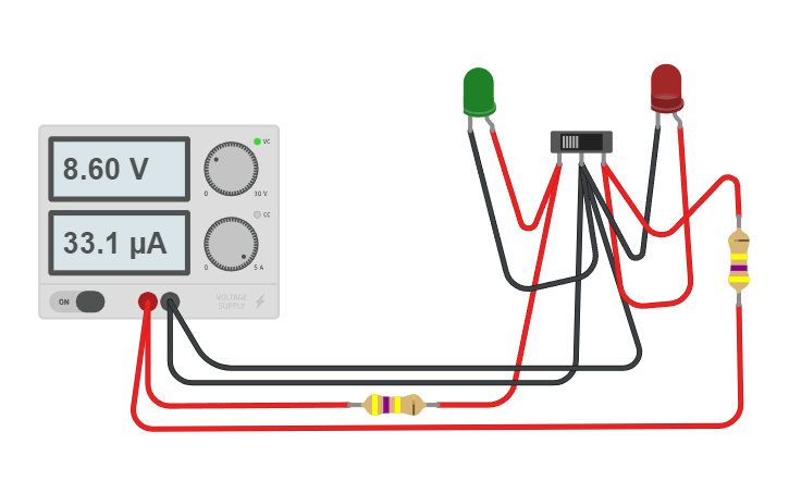 Circuit design 3 Way turn out switch for dc | Tinkercad
