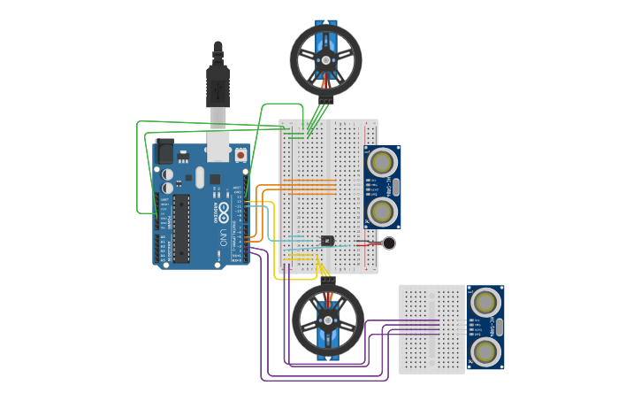 Circuit design Robot Wiring | Tinkercad