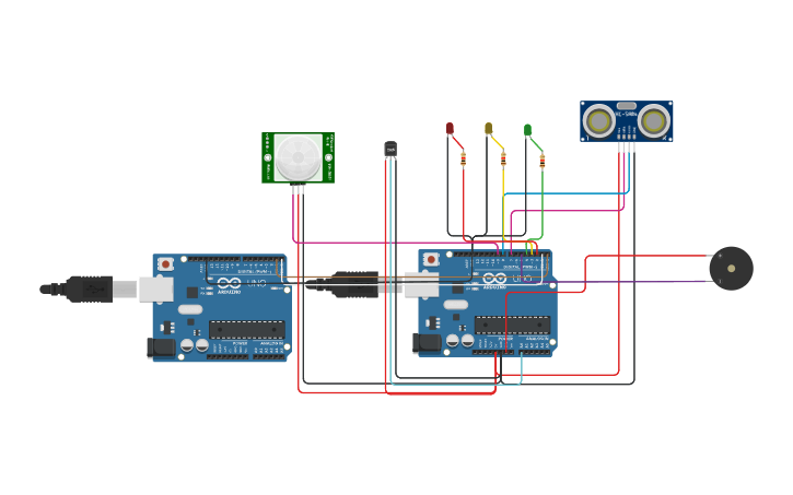 Circuit design Smart Traffic Control Management System - Tinkercad