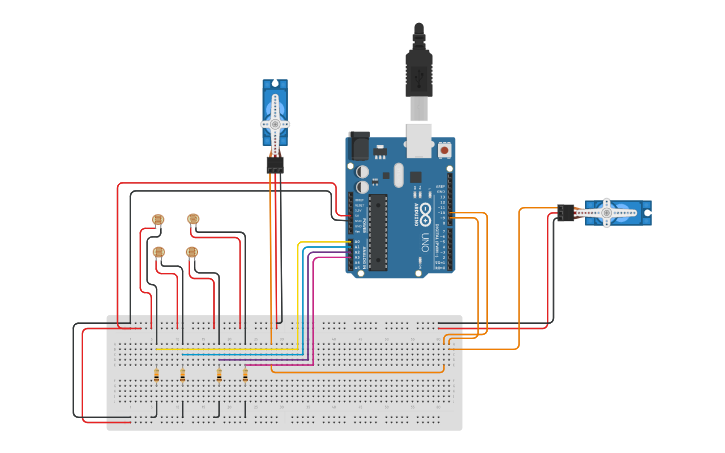 Circuit design Sun Tracking System - Tinkercad