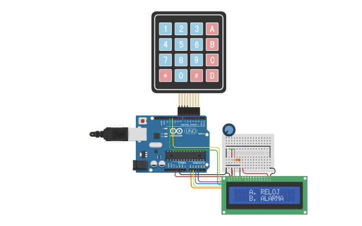 Circuit design Reloj Digital Arduino y Tinkercad | Tinkercad
