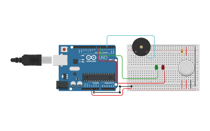 Circuit design SENSOR DE GAS - Tinkercad Circuit design SENSOR DE GAS - Tinkercad