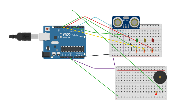 Circuit design SENSOR DE DISTANCIA | Tinkercad