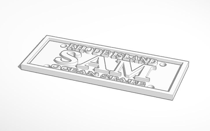 3D design Sam's License Plates - Tinkercad