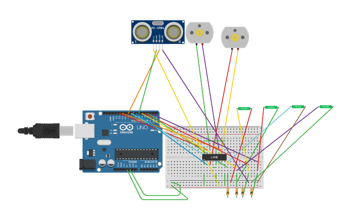 Circuit design car using tilt sensor - Tinkercad