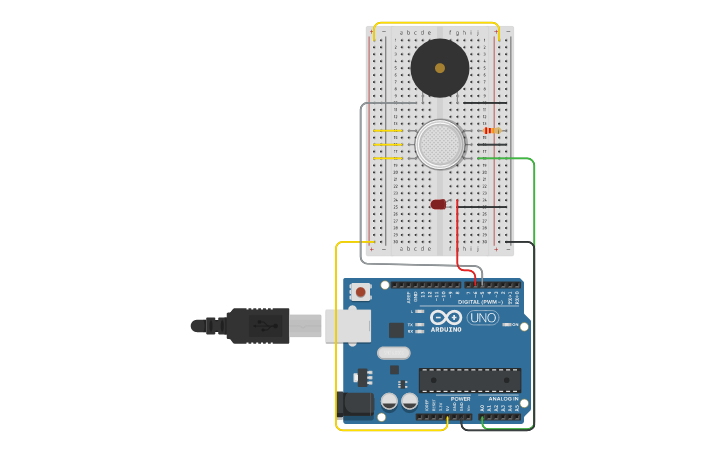 Circuit design 64708859_GAS SENSOR - Tinkercad