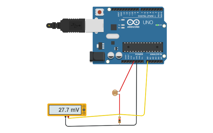 Circuit design Reading Sensors - Tinkercad