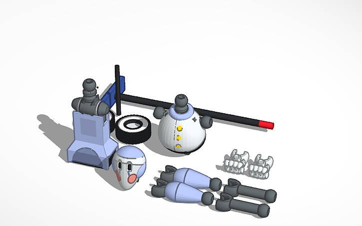 3D design Staff bot Action Figure - Tinkercad