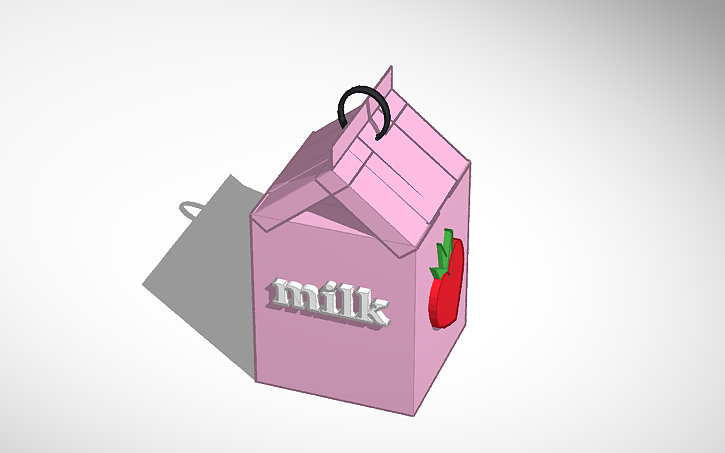 3D design strawberry milk | Tinkercad