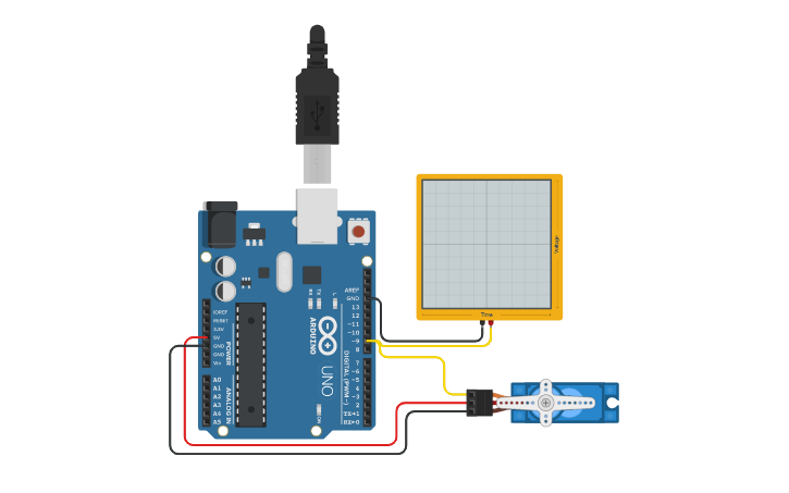 Circuit Design Prática 11 Servo Via Monitor Serial Tinkercad 