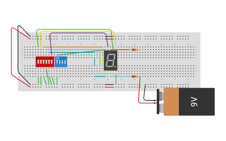 Circuit design Circuito 7 segmentos | Tinkercad