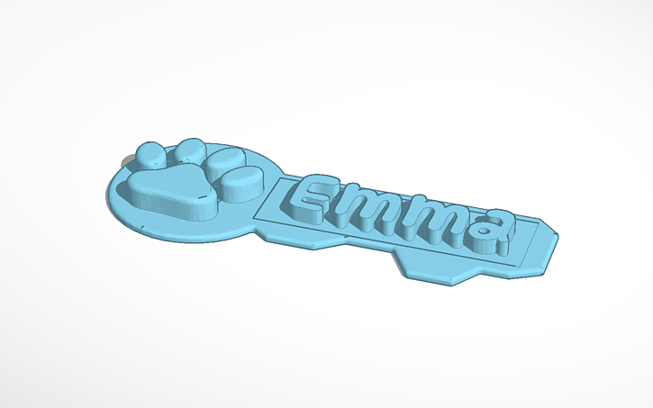 3D design Name Tag Key - Tinkercad