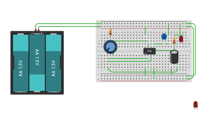 Circuit design 555 - Tinkercad