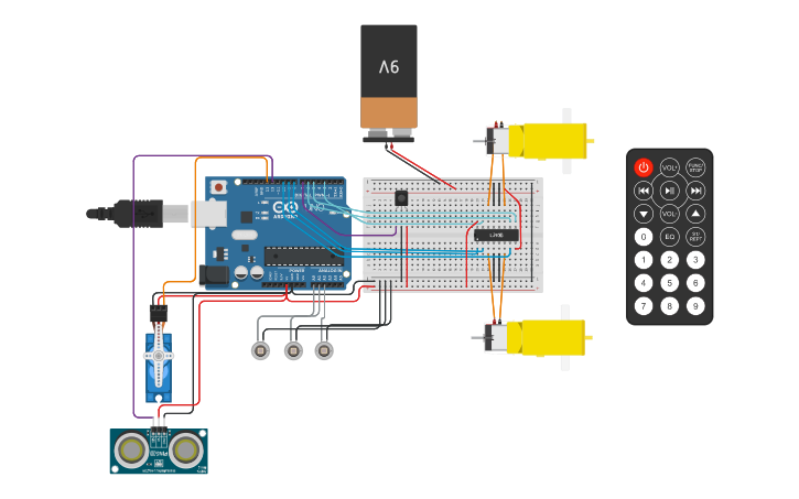 Circuit design Robot - Tinkercad