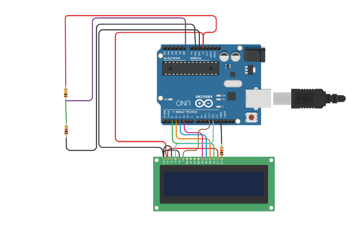 Circuit design Arduino ohmeter - Tinkercad