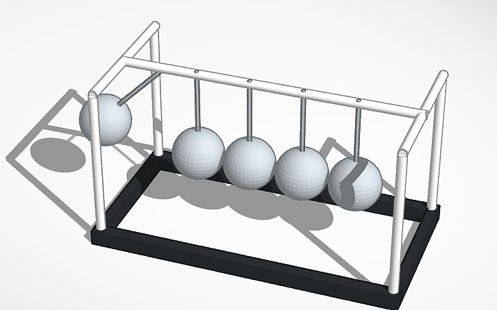3D design Newton’s Cradle Model. - Tinkercad