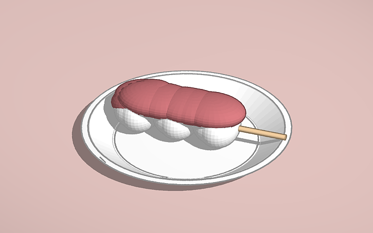 3d Design Red Bean Dango Tinkercad