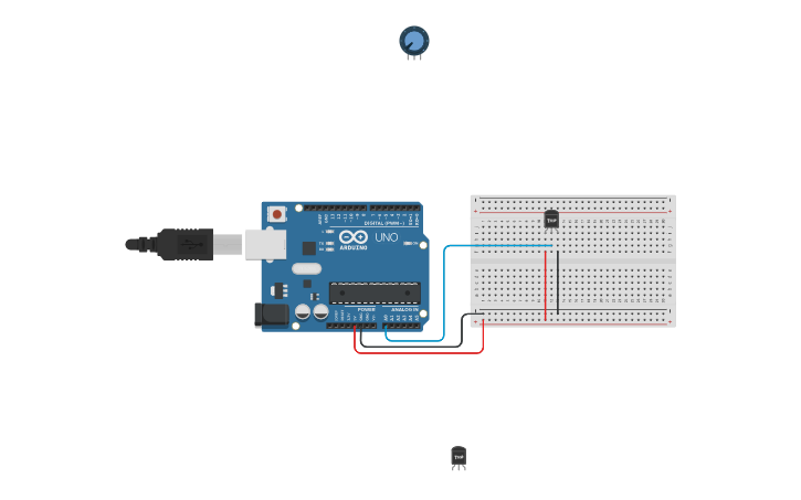 Circuit design Temperature Sensor TMP36 - Tinkercad
