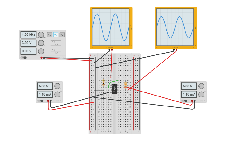 Circuit design INVERTING AMPLIFIER - Tinkercad