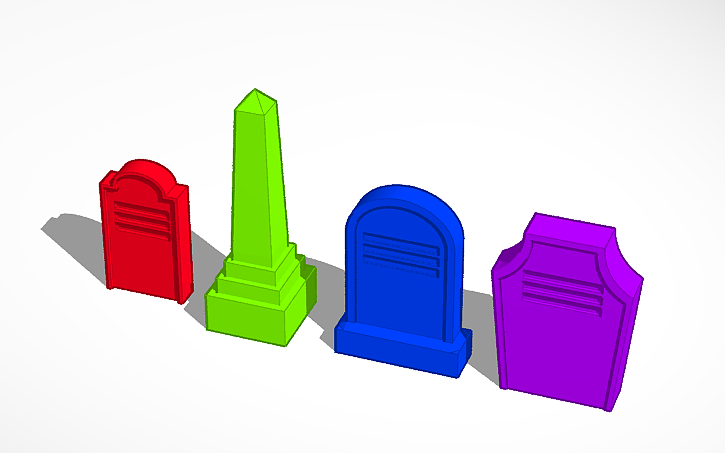 3D design Neon Gravestones - Tinkercad