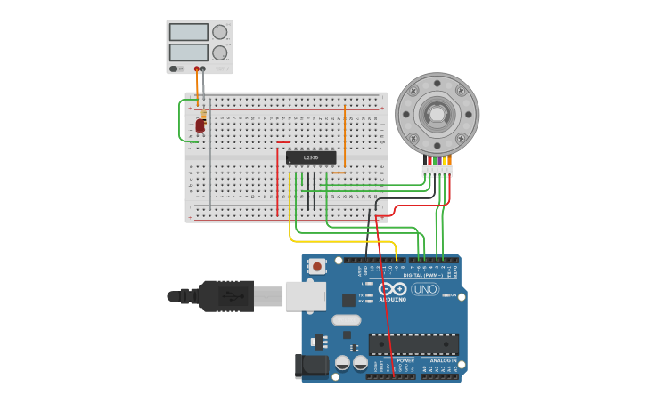 Circuit design Copy of DC Motor (Encoder) - Tinkercad