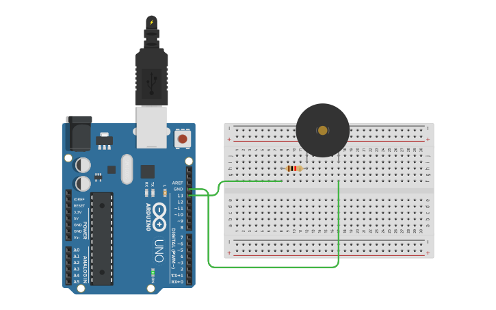 Circuit Design Alarm Tinkercad