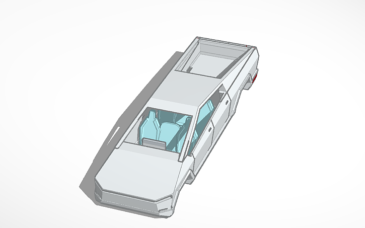 3D design long Tesla cybertruck RC body - Tinkercad