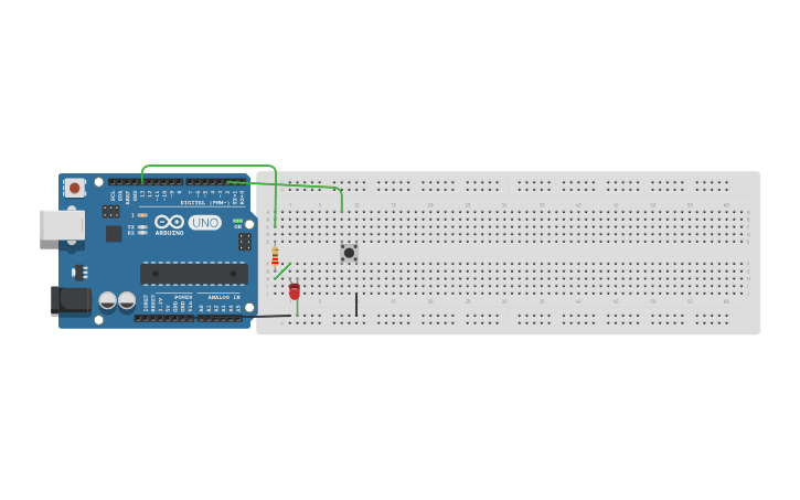 Circuit design Pull-up interno | Tinkercad