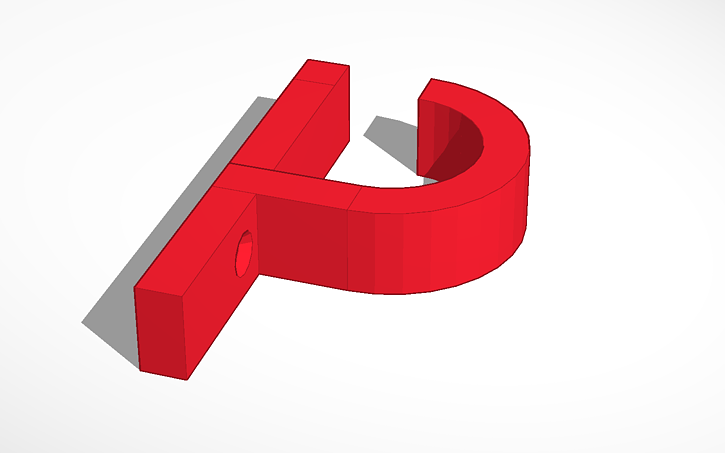 3D design Simple 'P' Hook - Tinkercad