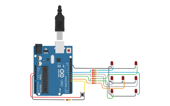Circuit design 6-Face Dice - Tinkercad