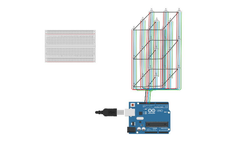 Circuit design Leds RGB-Cubo. - Tinkercad