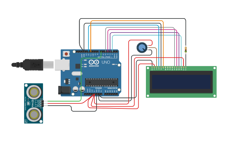 Circuit design Reading distance - Tinkercad