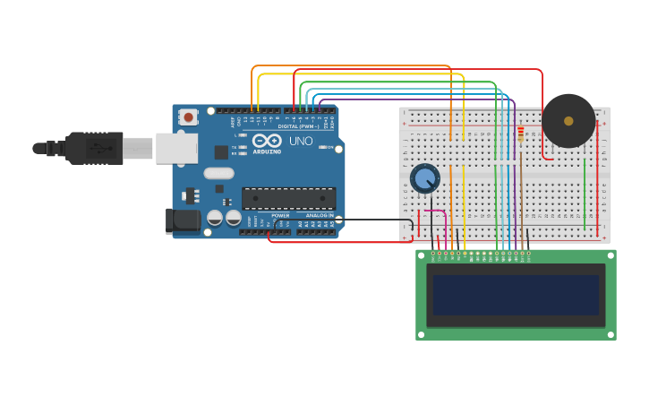 Circuit design Heart Rate Monitoring System - Tinkercad