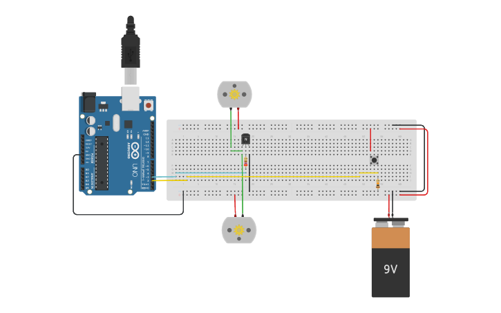 Circuit design CONTROLAR DOS MOTORES CC | Tinkercad