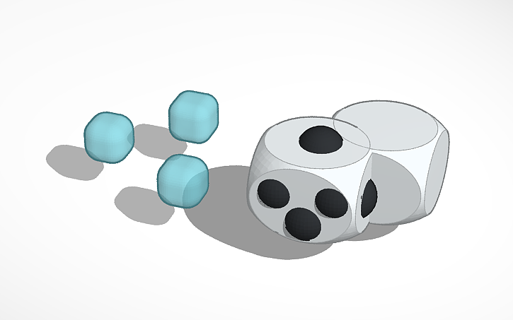 3D design dice and cube - Tinkercad