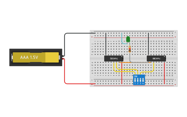 Circuit design Circuito Lógico - Otávio Cipriano - Tinkercad