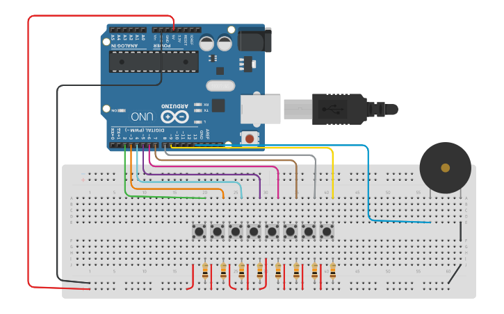 Circuit design Activity2/Arduino_piano - Tinkercad