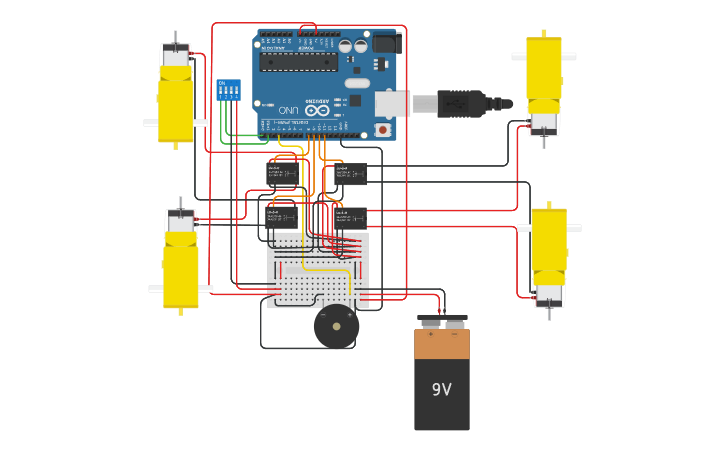 Circuit design Robot Bluetooth - Tinkercad