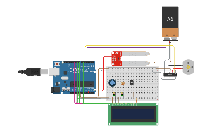 Circuit design LCD test - Tinkercad