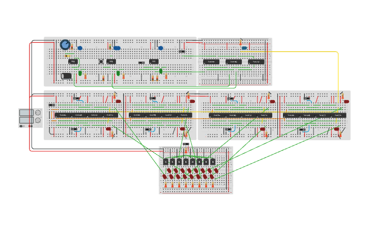 Circuit design 8-bit Register with Clock - Tinkercad