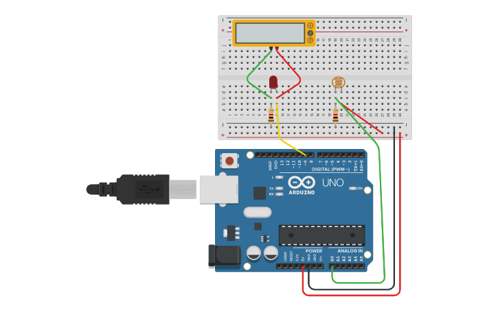 Circuit design Photoresistor With LDR sensor - Tinkercad