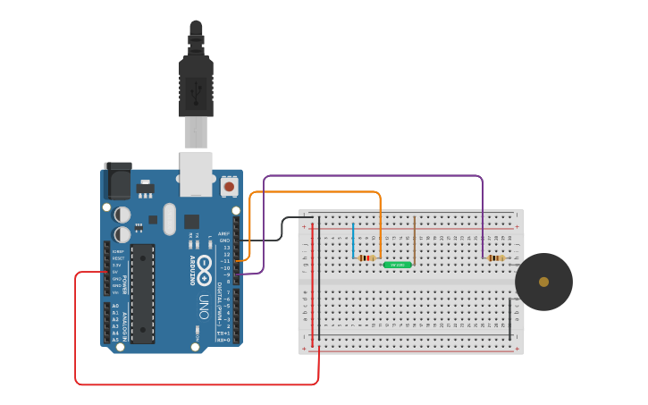 Circuit Design Simulador De Alarma Basica Utilizando Arduino Tinkercad 