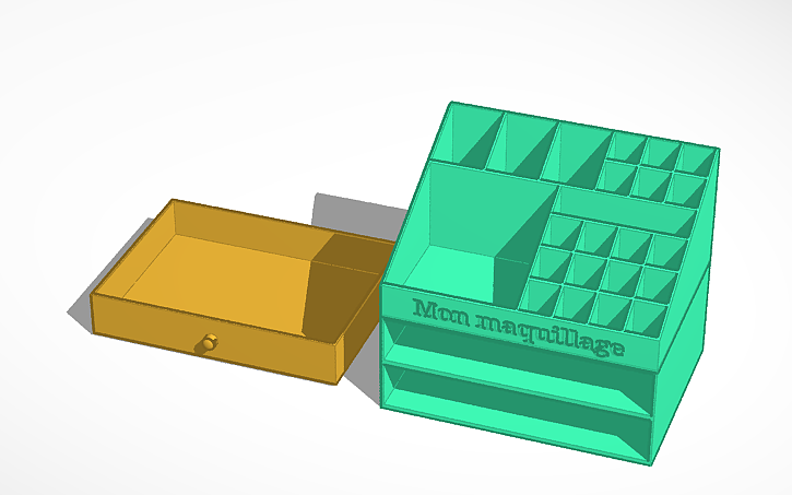 3D design Boite maquillage - Tinkercad
