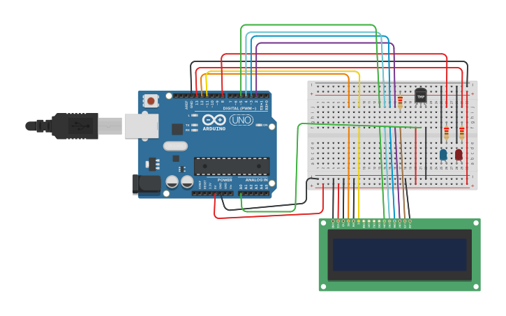 Circuit Design Sensor De Temperatura Tinkercad