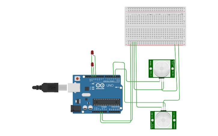 Circuit design bidirectional visit count - Tinkercad